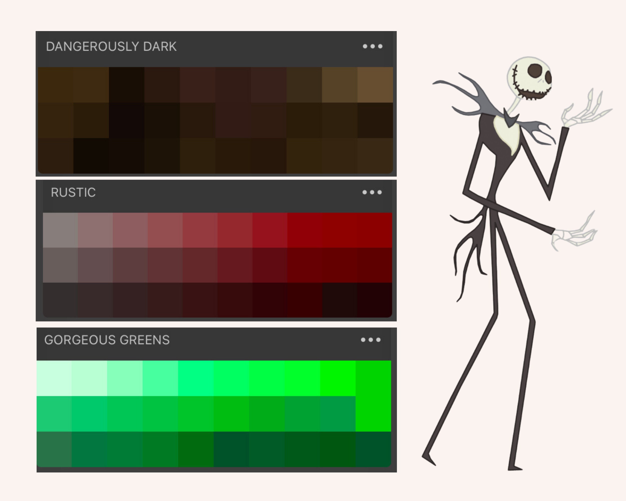The Nightmare Before Christmas Procreate Color Palette Swatches - Etsy