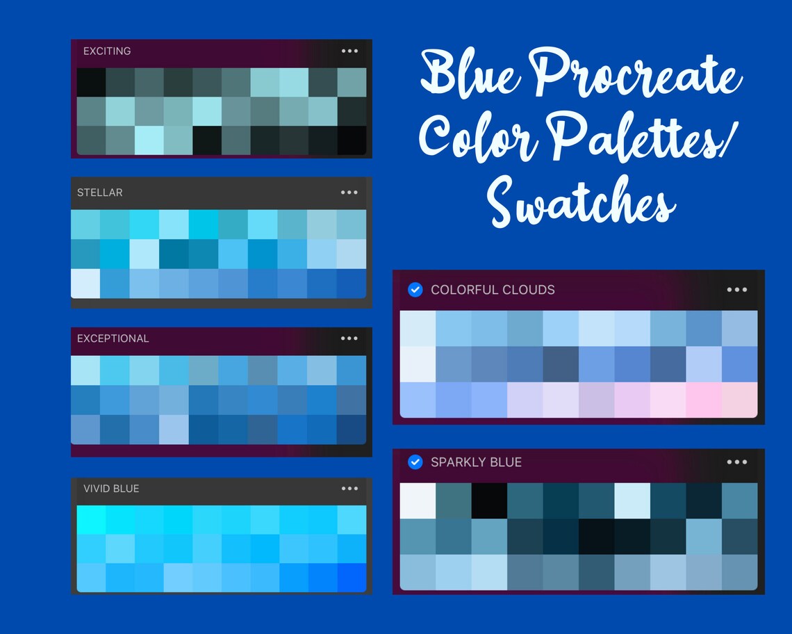 Blue Procreate Color Palettes/swatches - Etsy