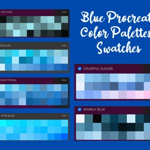 Blue Procreate Color Palettes/swatches - Etsy