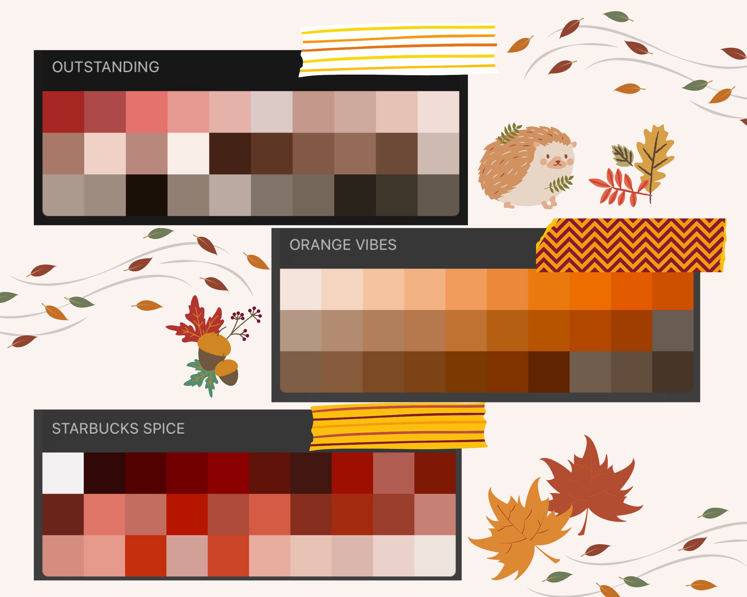 Autumn Inspired Procreate Color Palettes/swatches - Etsy