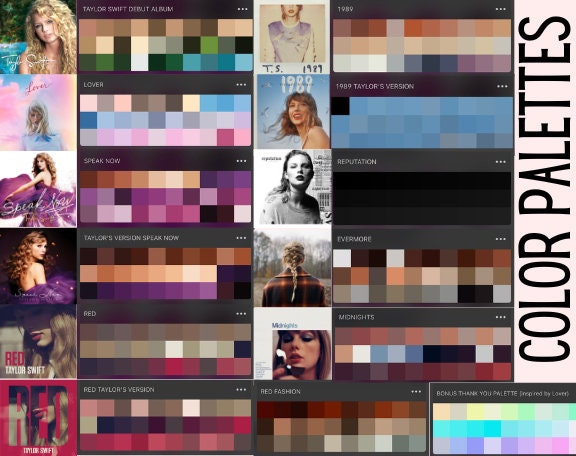 Taylor Swift Inspired Procreate Color Palettes Debut Speak Now