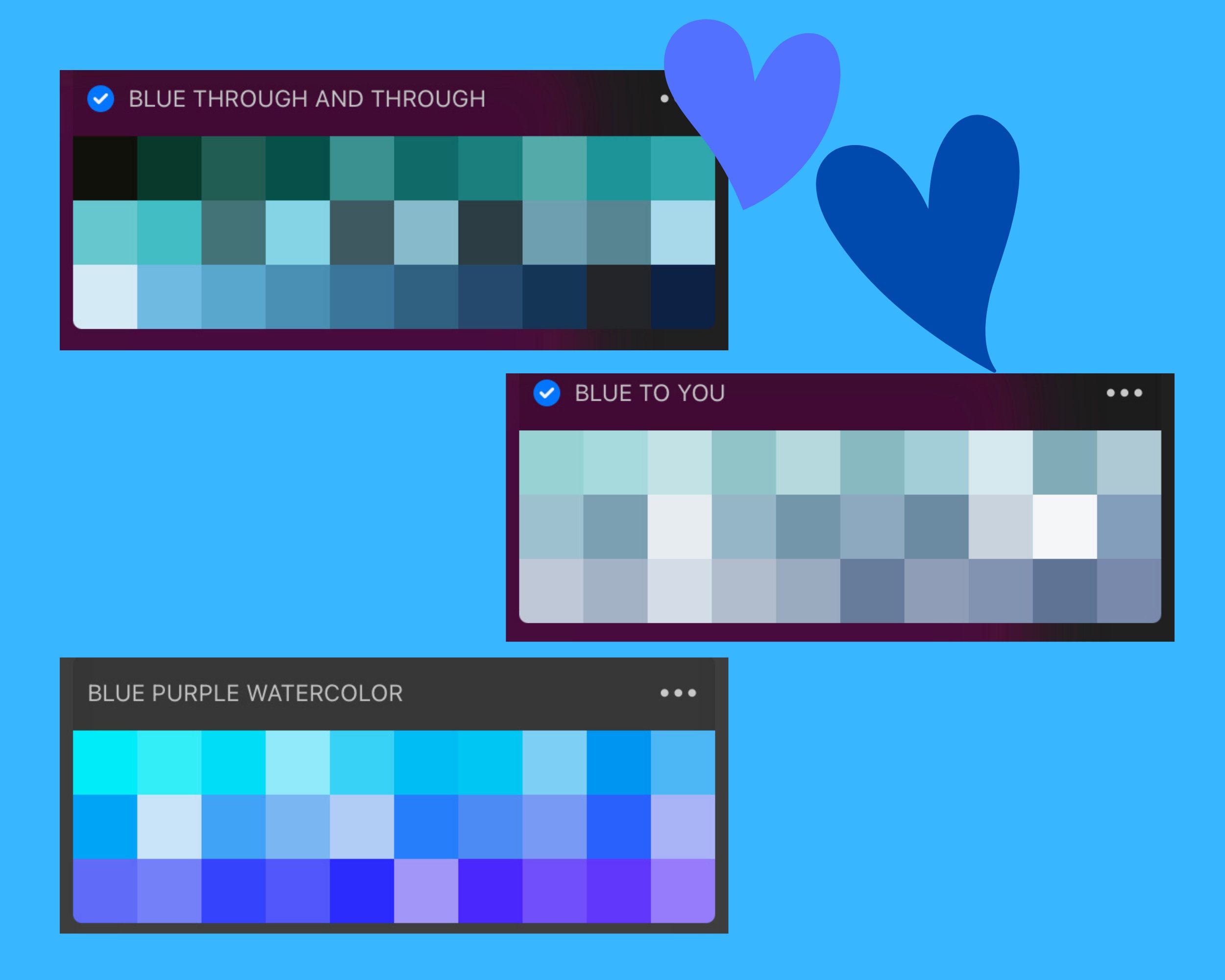 Blue Procreate Color Palettes/swatches - Etsy