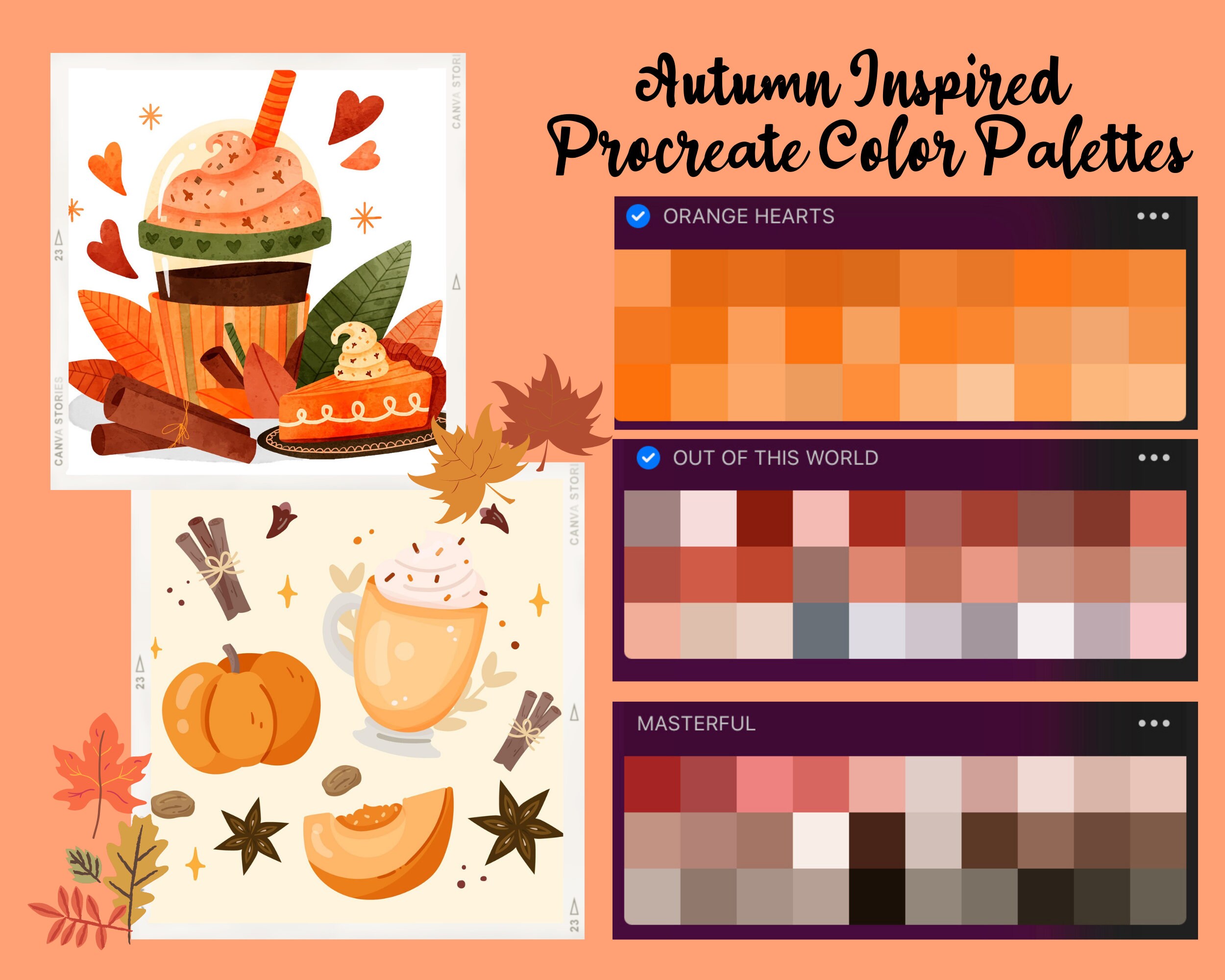 Autumn Inspired Procreate Color Palettes/swatches - Etsy