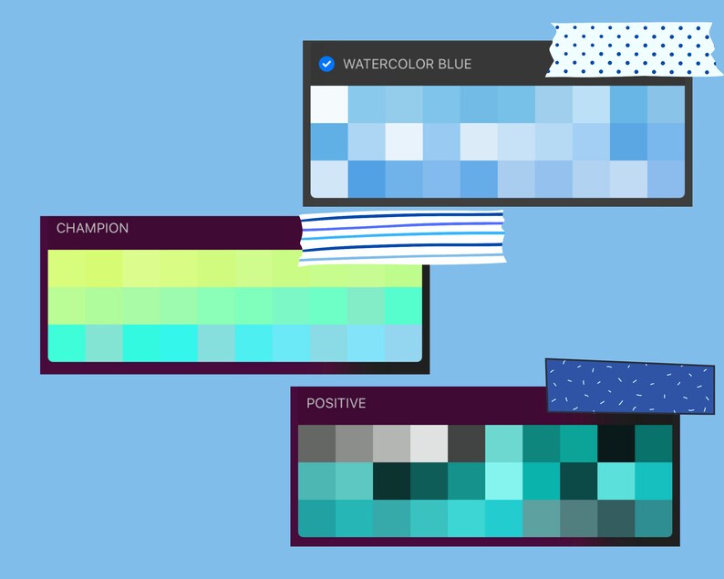 Blue Procreate Color Palettes/swatches - Etsy