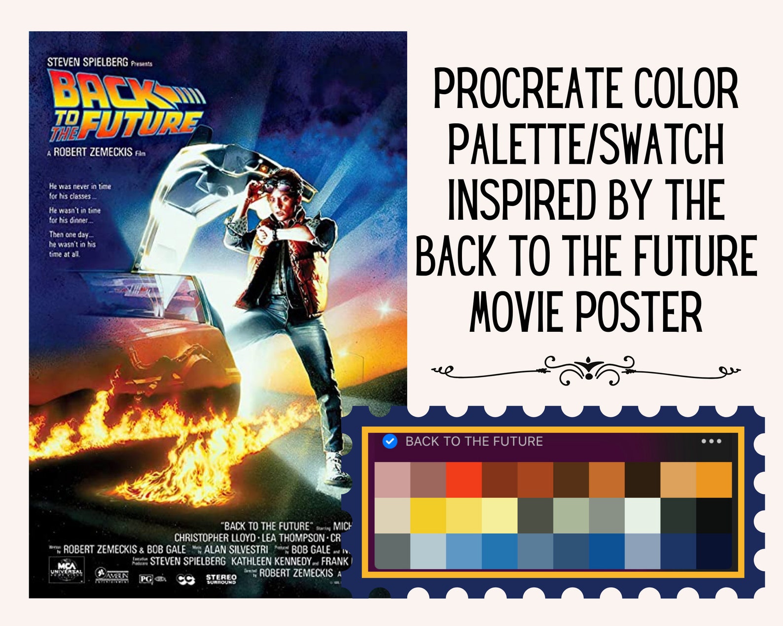 Back to the Future Movie Poster Color Palette With Bonus Character ...