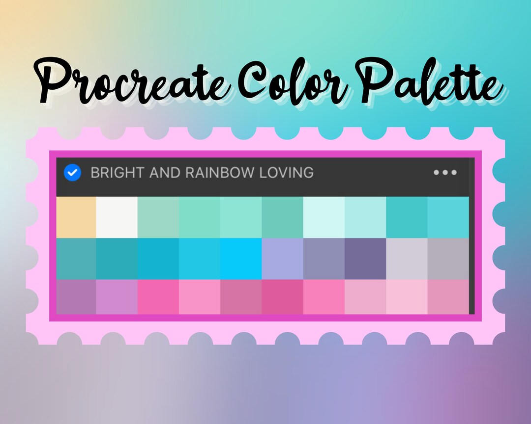 Bright Rainbow Procreate Color Palette | Purchase Includes Six Thank ...