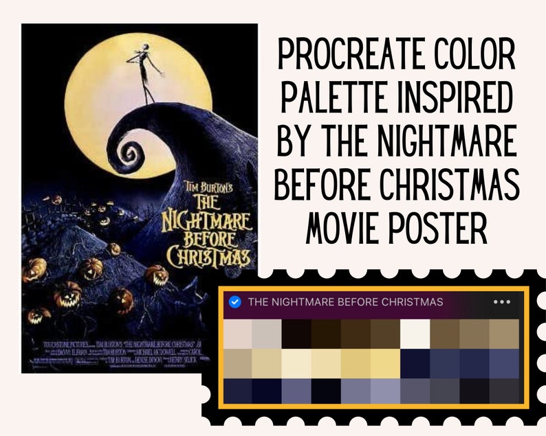 The Nightmare Before Christmas Procreate Color Palette Swatches - Etsy