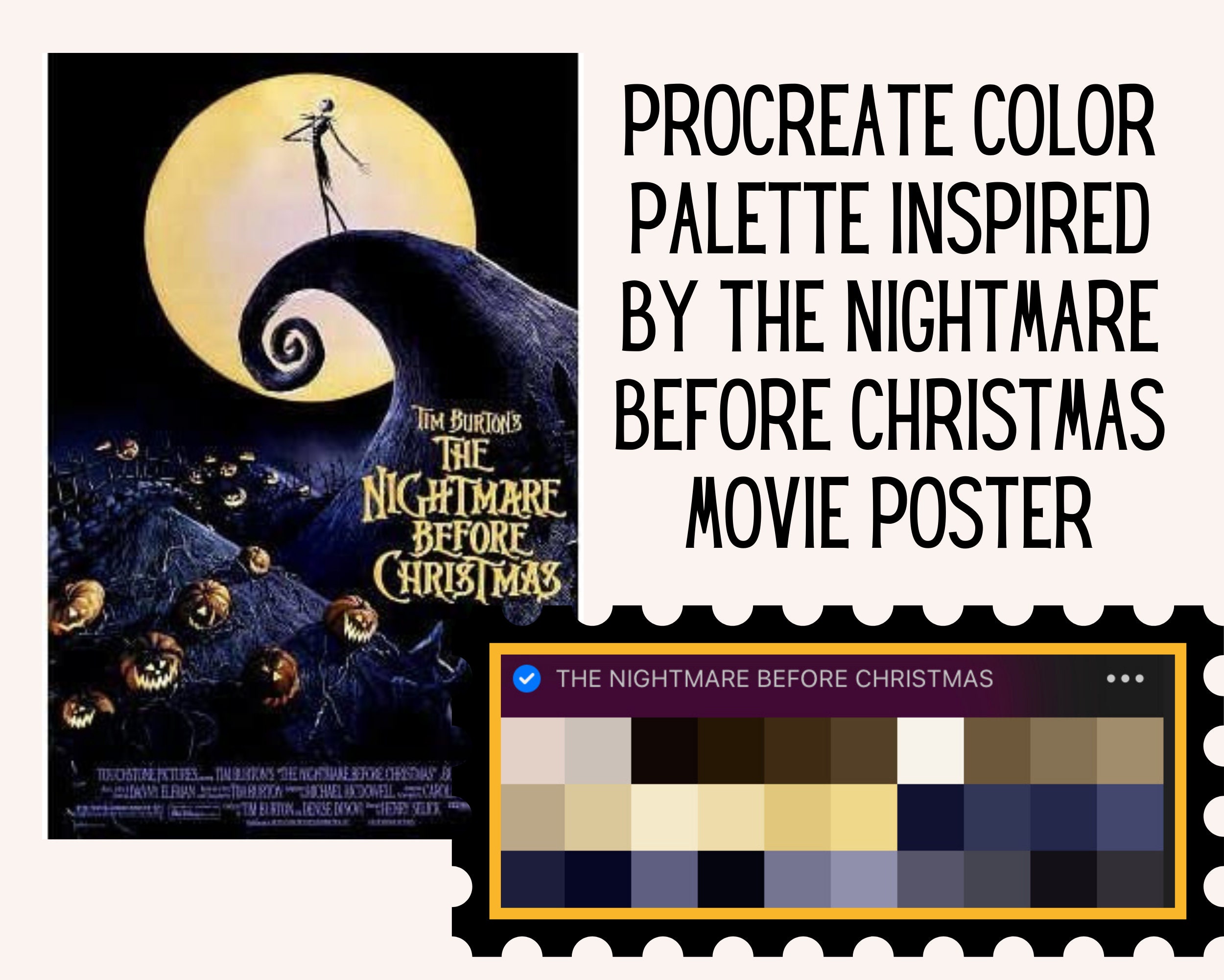 The Nightmare Before Christmas Procreate Color Palette Swatches - Etsy