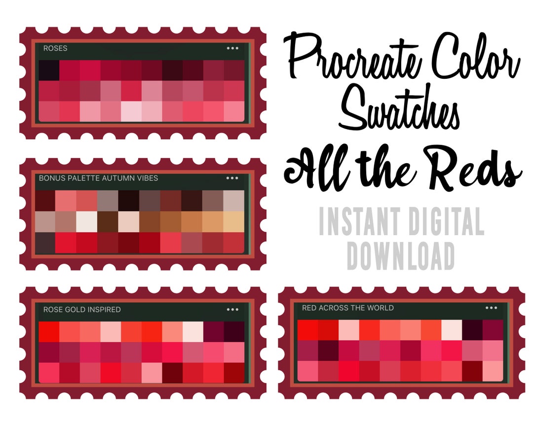 Red Procreate Color Palette (10+ Swatches) | iPad Creating | Procreate ...
