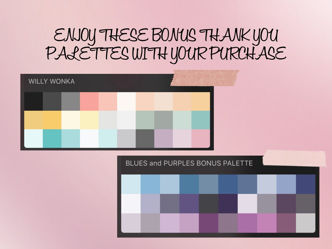 SOFT AND SWEET Procreate Color Palette Pinks, Pastels, Light, Bright ...