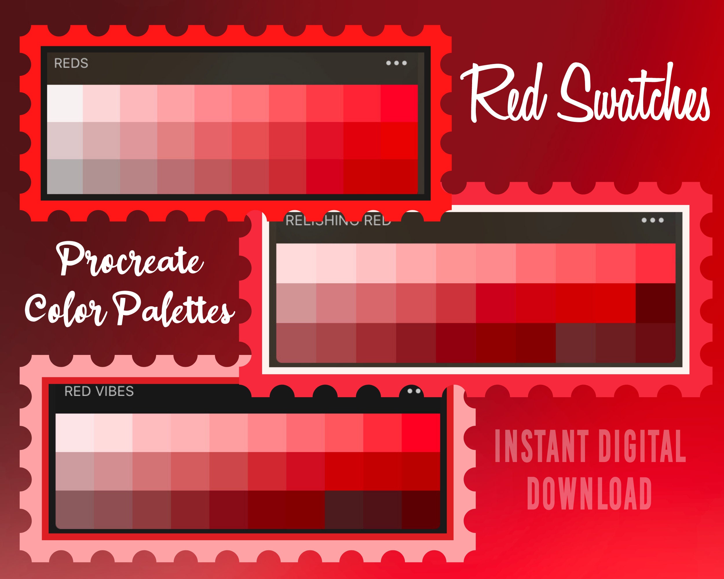 Red Procreate Color Palette (10+ Swatches) | iPad Creating | Procreate ...