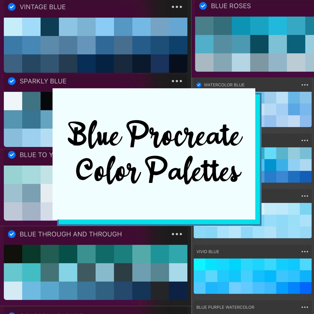 Blue Procreate Color Palettes/swatches - Etsy