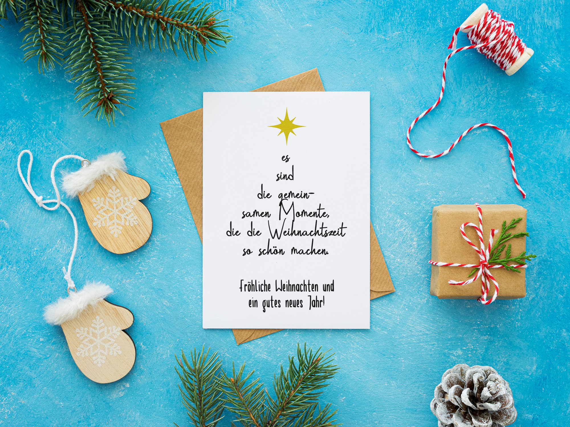 Weihnachtskarte mit Text und Stern I Klappkarte - Etsy.de