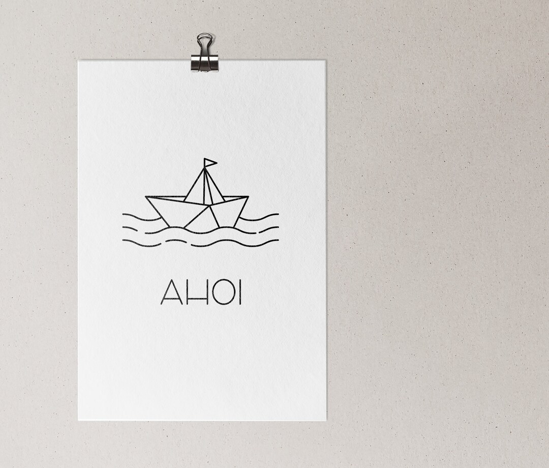 AHOI With Paper Boats - Posters - in Sizes A5 - A3 - Etsy