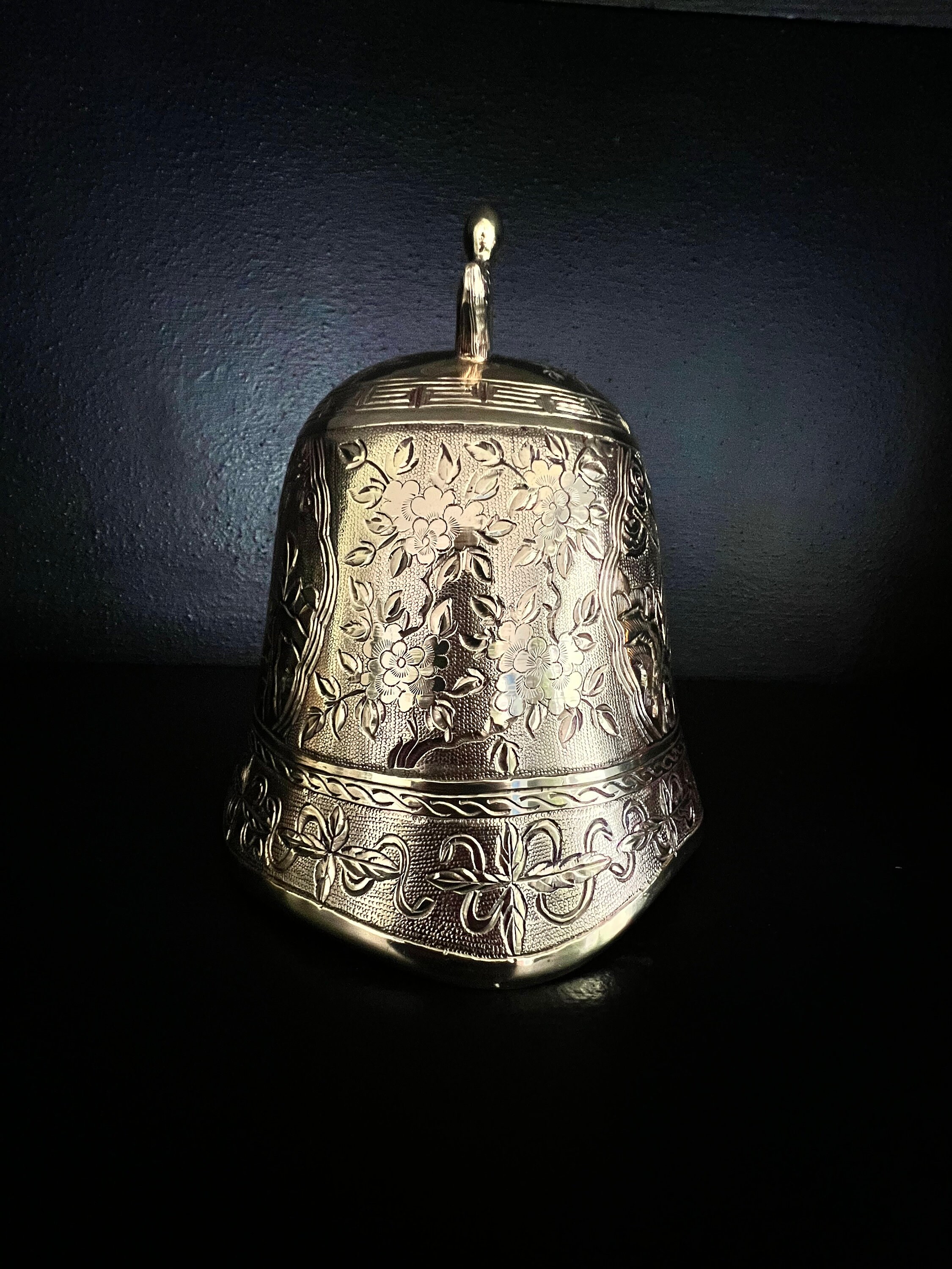 Antique Brass Temple Bell, Religious Home Decor, Meditation Bells ...
