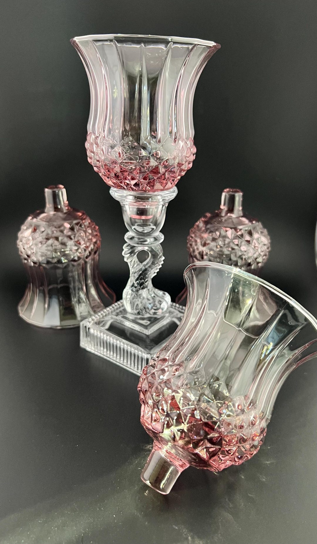 Retro Lavender Pink Peg Votive Holder, Vintage Home Decor, Candle Stand ...