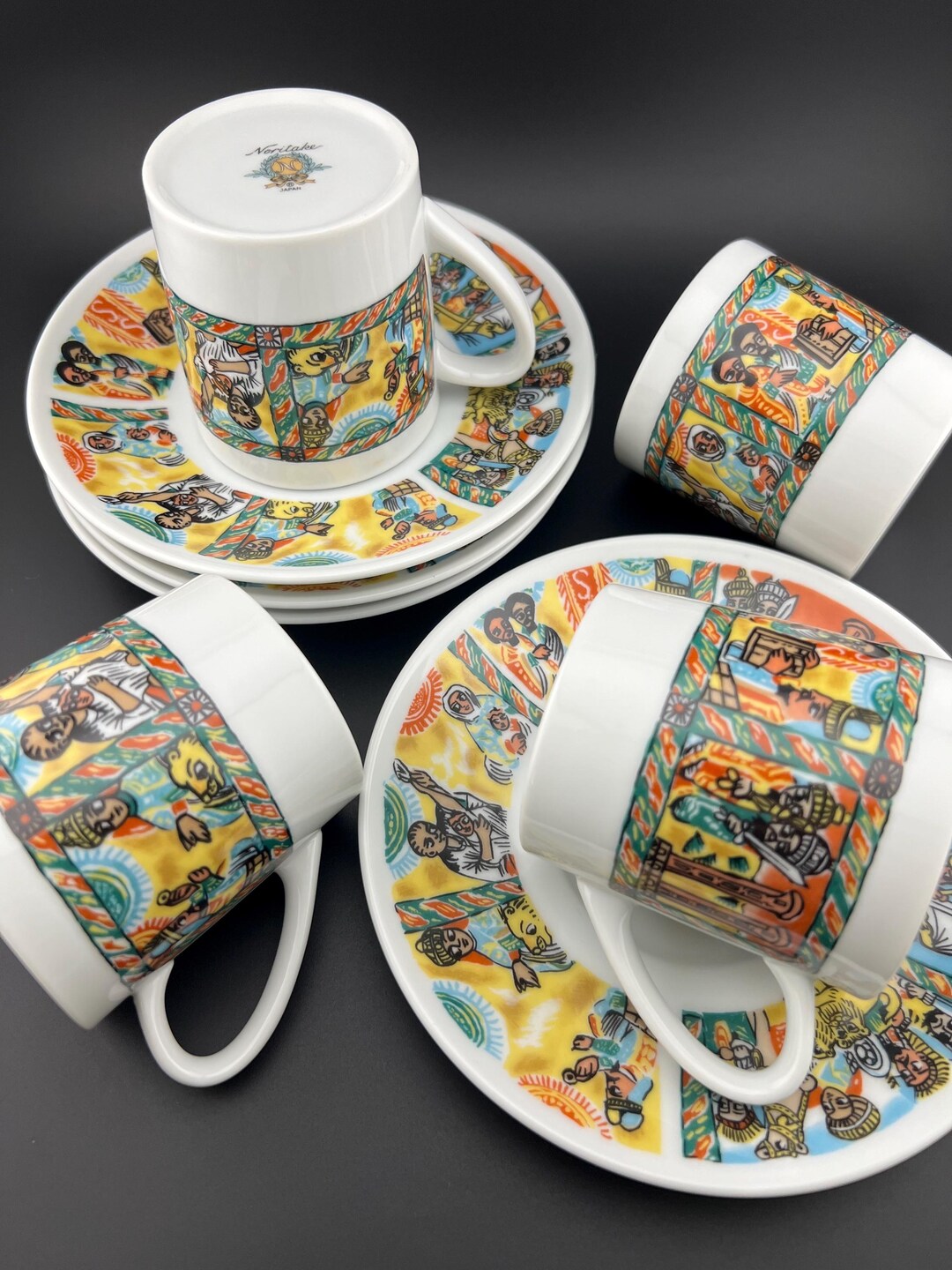Noritake Nile Camel Demitasse Teacup Set: Egyptian Comic Reel, Set of ...