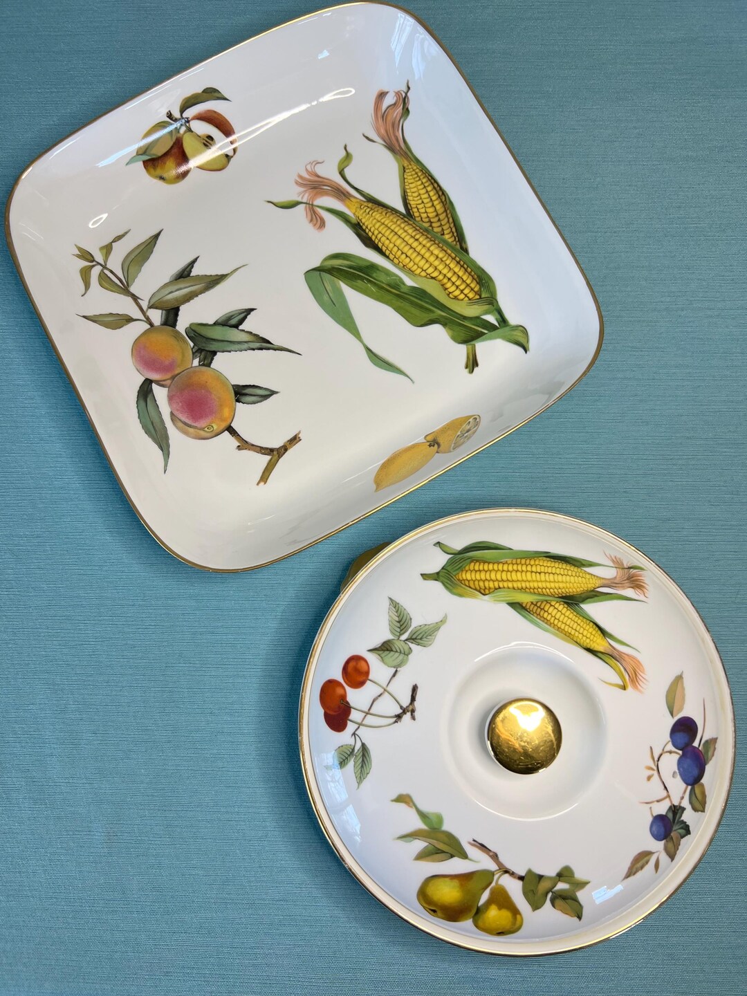 Evesham Dish Set by Royal Worcester, Square Dish, Round Covered Dish ...
