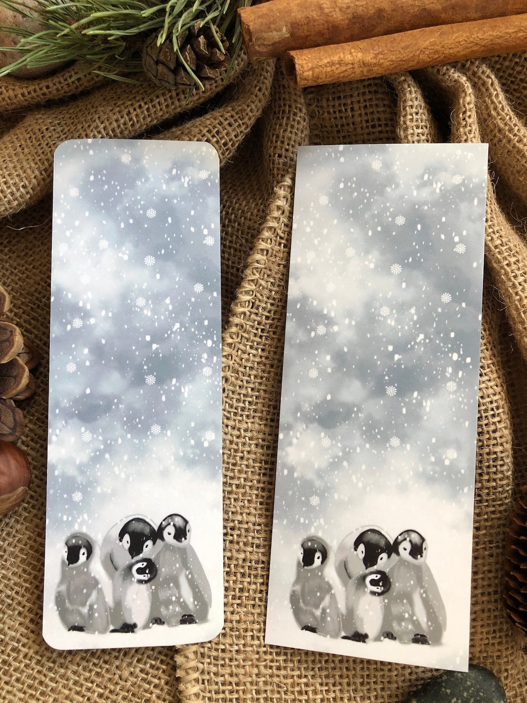 Cute Penguins Bookmarks Illustrated Bookmark Reading Cozy - Etsy