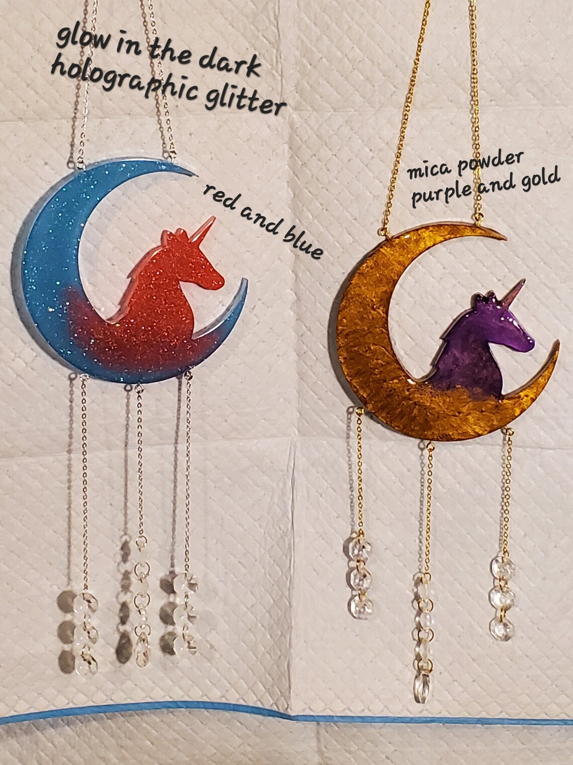 Resin Moon Suncatchers, Wolf, Unicorn, Fairy, Cats, Whale Tails - Etsy