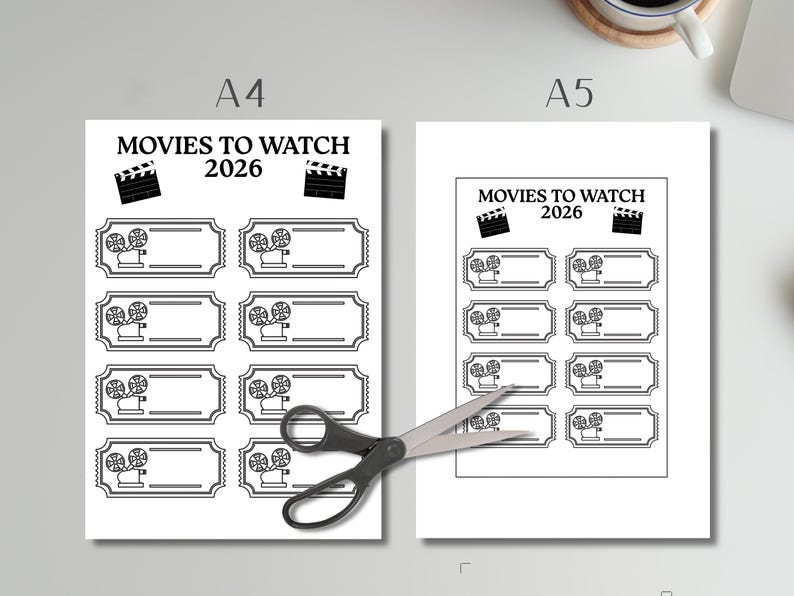 Printable Movies to Watch Tracker, Ready to Print Movies Log, Movies ...