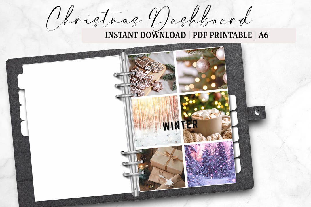 Fall Winter Aesthetic Dashboard Insert for Binders. A6 Binder ...