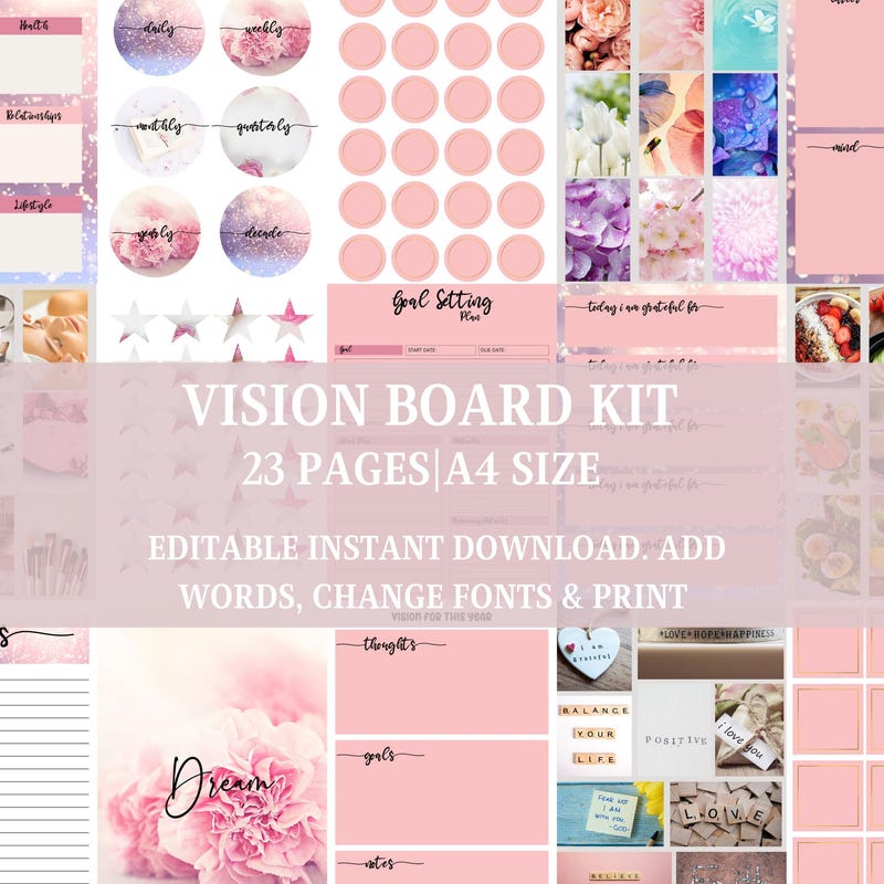 Vision Board Printables - Etsy
