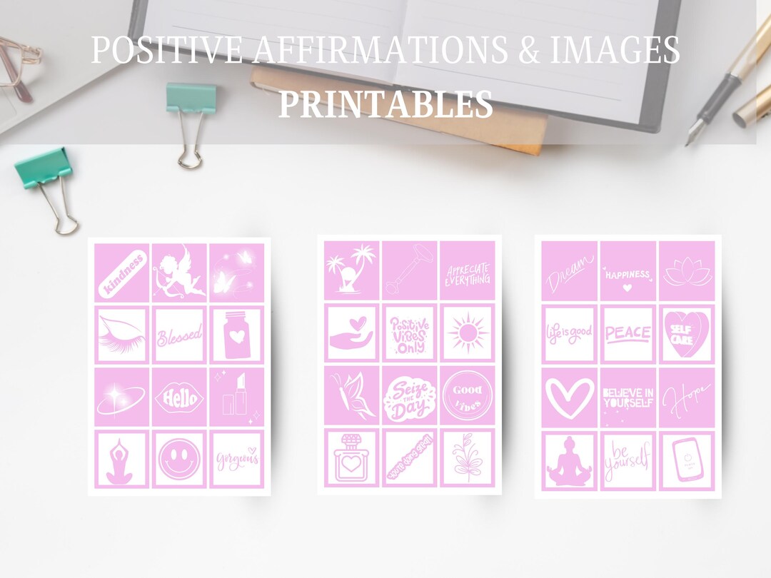 Pink Affirmation Cards Printable. 72 Ready to Use Affirmation Cards ...