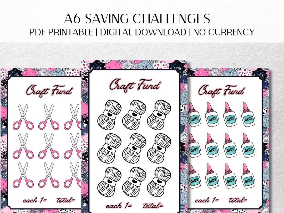 Craft Fund Savings Challenge, Crafting Supplies and Hobbies Saving ...