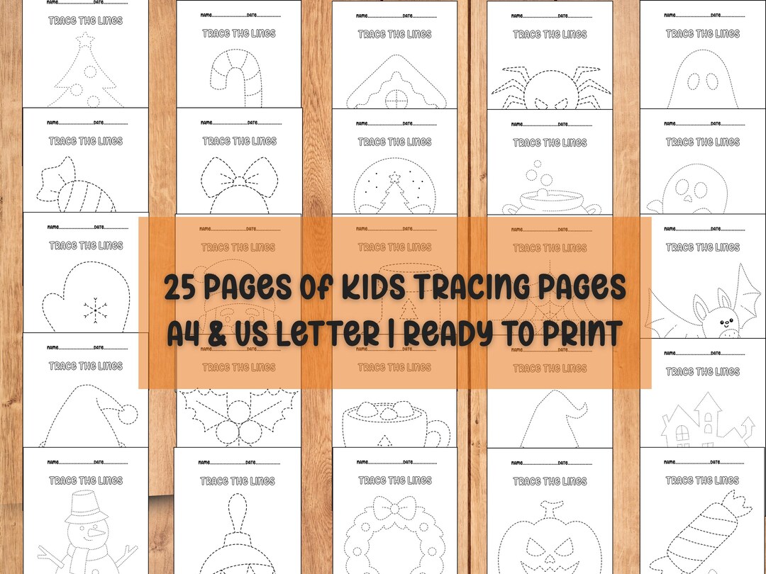 Children's Seasonal Tracing Worksheets for Halloween and Christmas ...