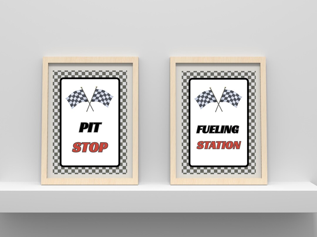 Editable Racing Party Signs, Printable Pit Stop Station Food Table Sign ...