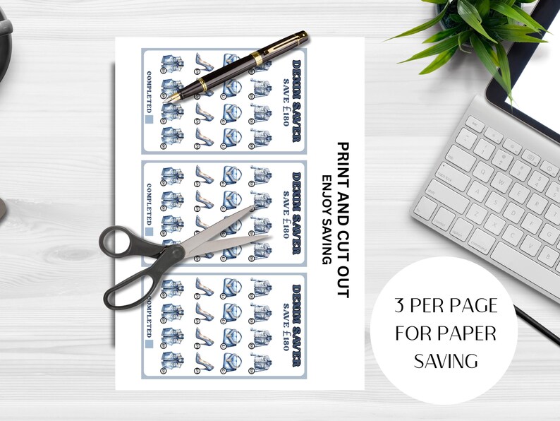 A6 Saving Challenges, UK Pound Currency Savers, Denim Savings Challenge ...