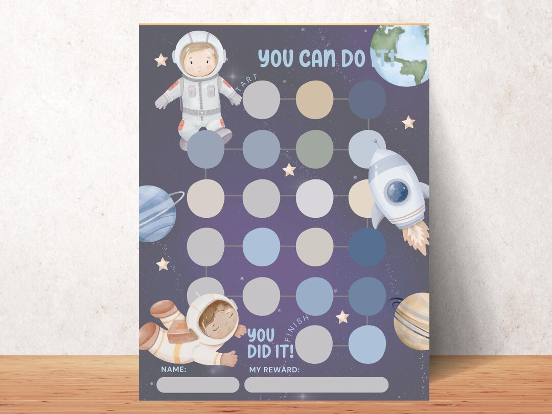 Astronaut Reward Chart Printable, Good Behaviour Chart, Colorful ...