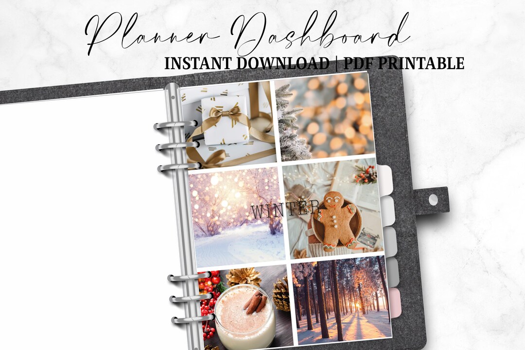 Fall Winter Aesthetic Dashboard Insert for Binders. A6 Binder ...