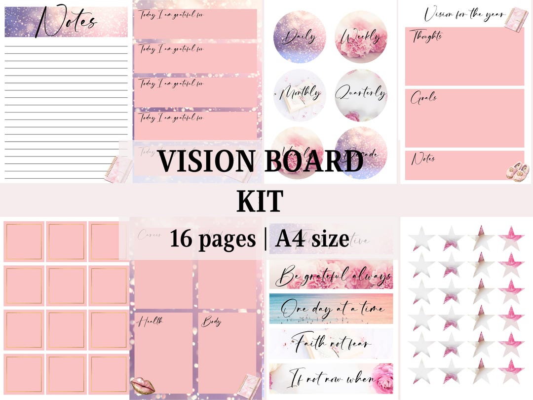 Vision Board Printables. Vision Board Printable Sheets. Printable ...
