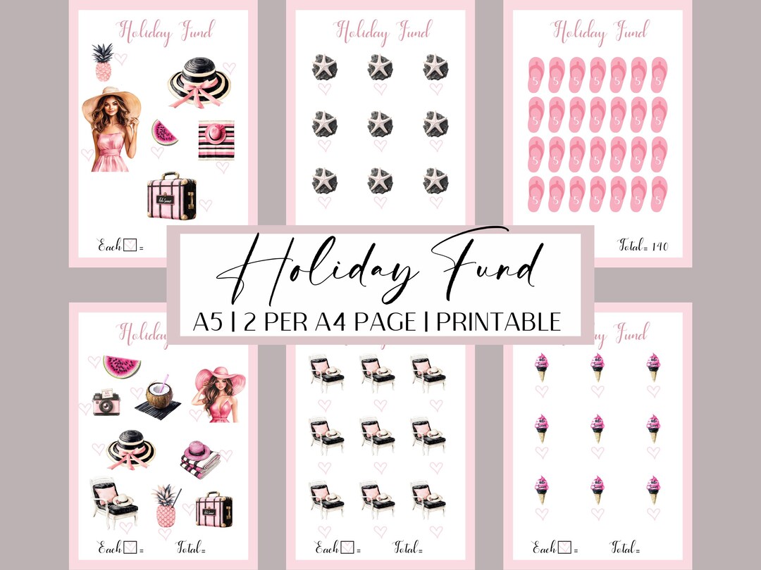 Holiday Savings Challenge, Girly Holiday Saving Challenges, Vacation ...
