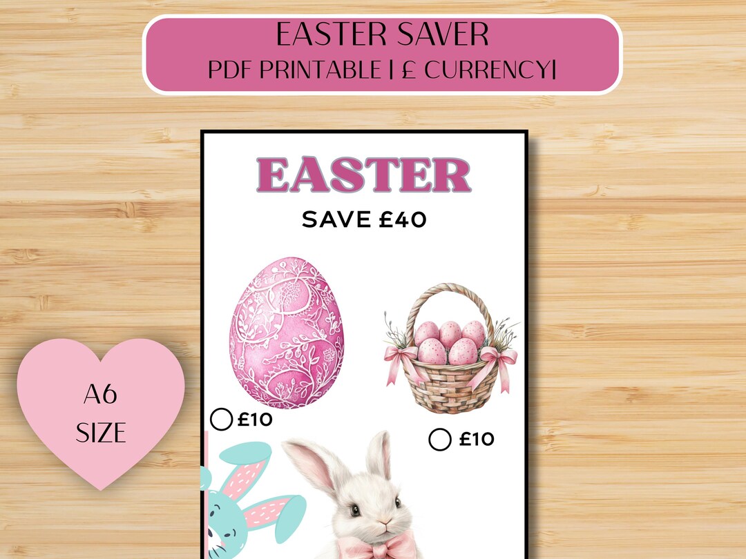 Pastel Easter Savings Challenge, A6 Pink Saving Printable, Cash ...