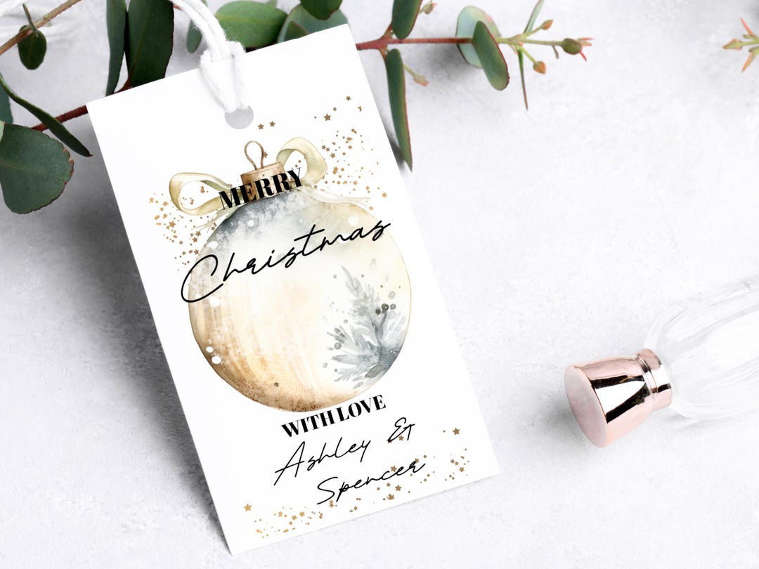 Christmas Bauble Image Gift Tags, Editable Festive Gift Tags for ...