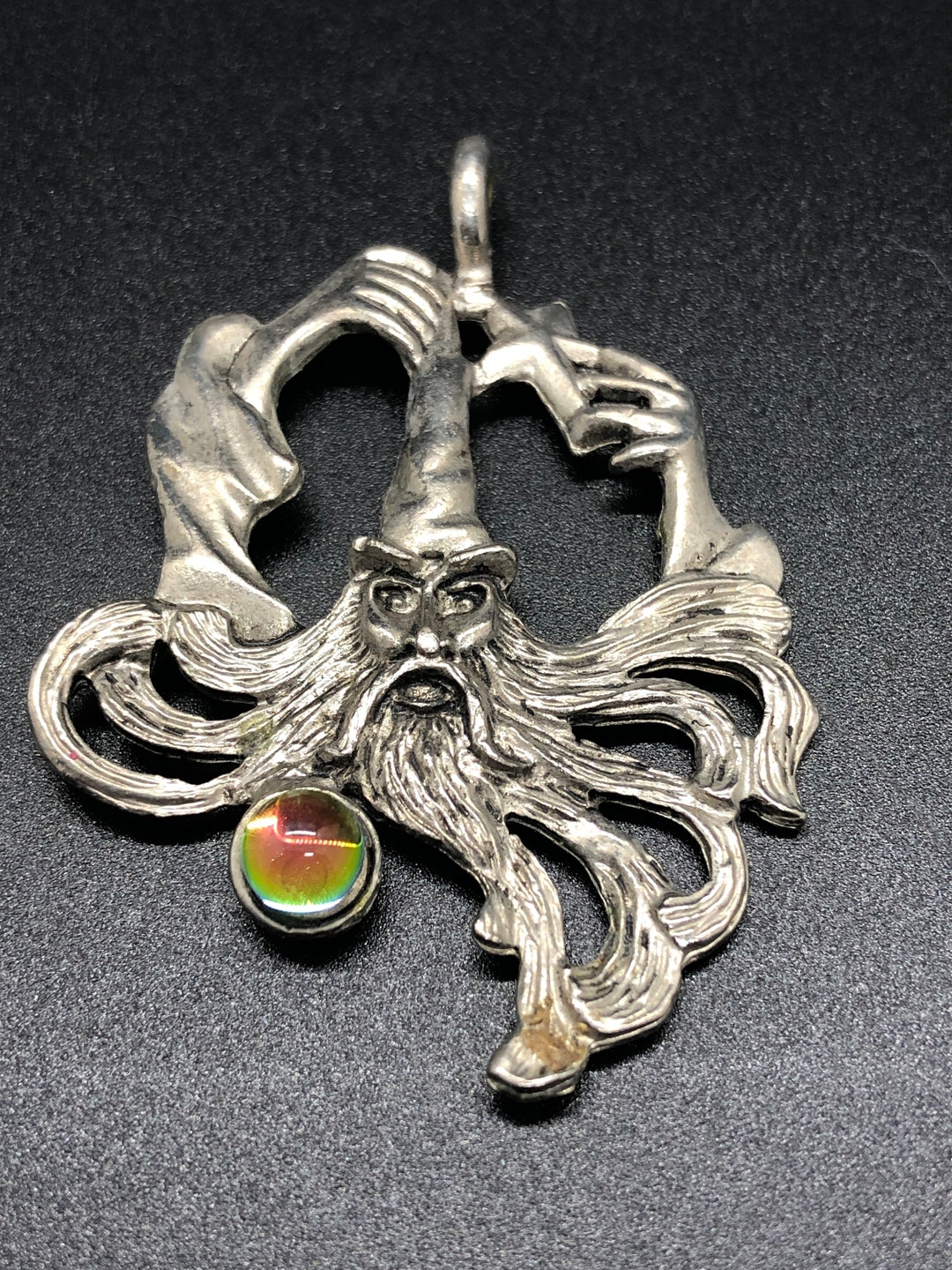 Wizard Pendant With Crystal Ball Beautiful Colors 2 X 1.5. - Etsy