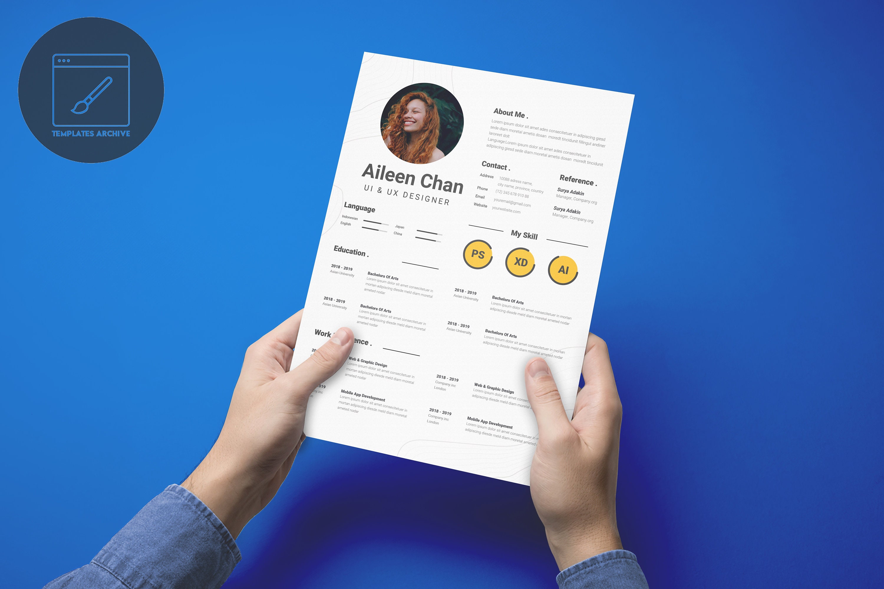AILEEN Professional Modern Resume Template for Pages - Etsy