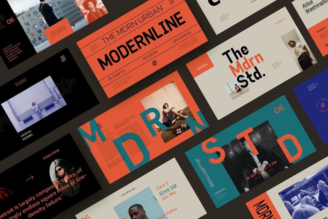 MODERN Business Profile Powerpoint Presentation, Fully Editable, Vector ...