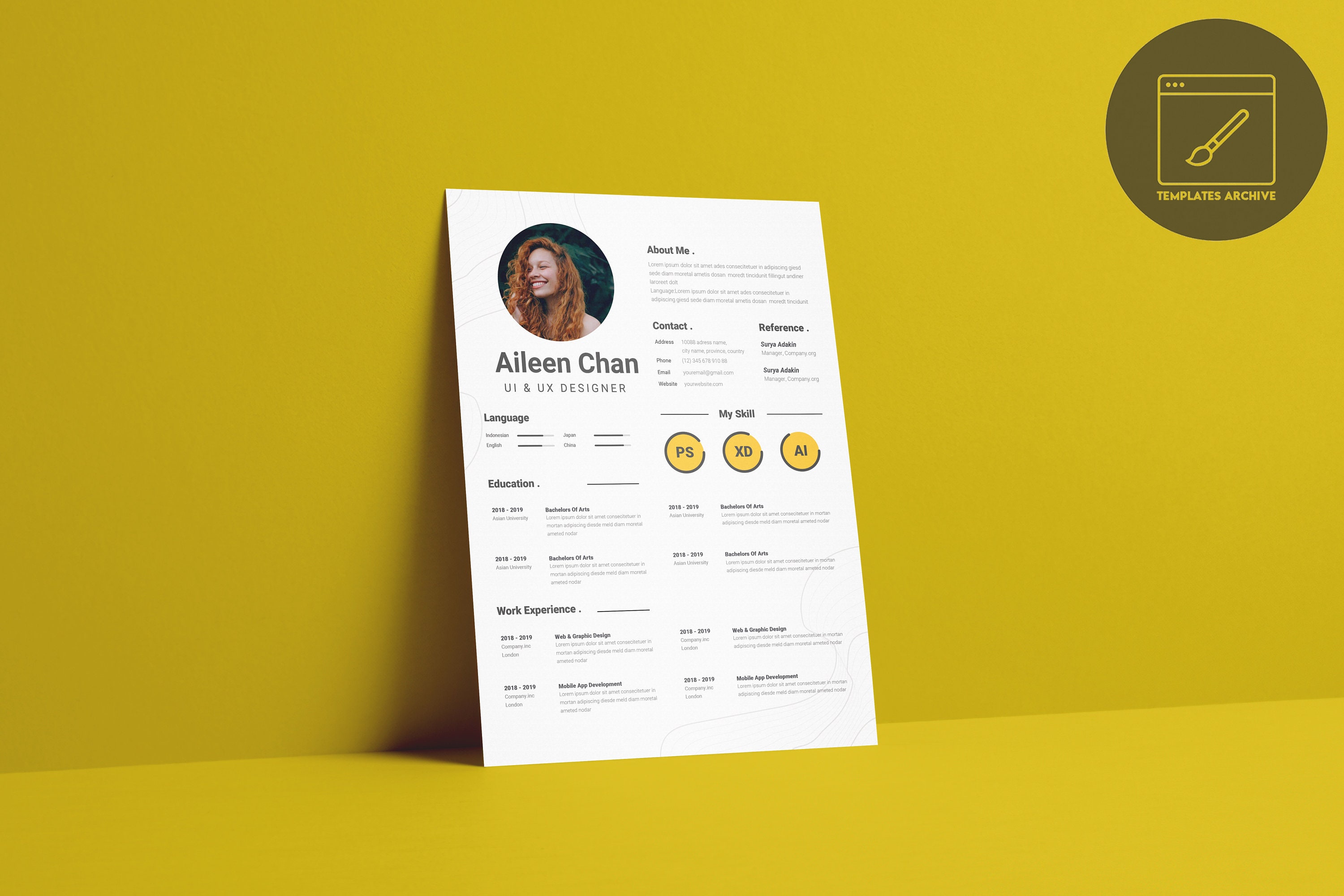 AILEEN Professional Modern Resume Template for Pages - Etsy