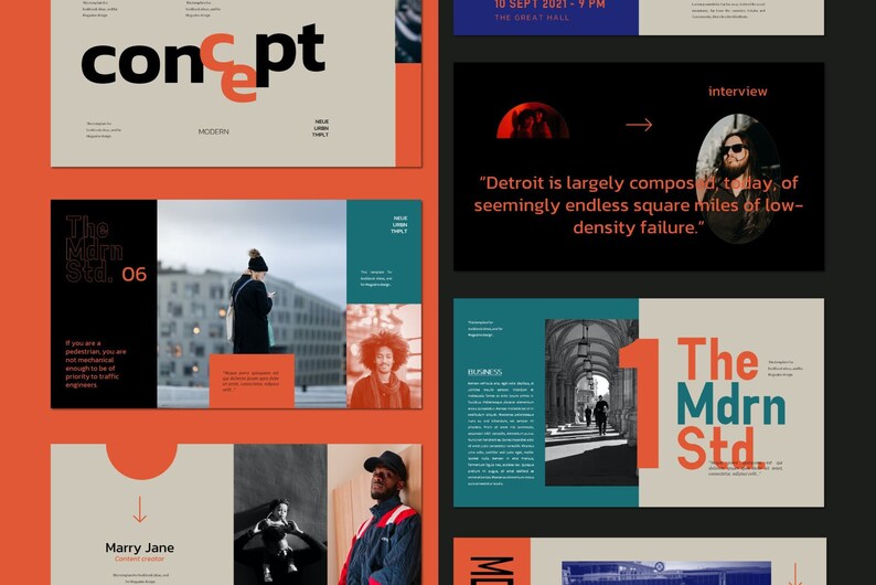 MODERN Business Profile Powerpoint Presentation, Fully Editable, Vector ...