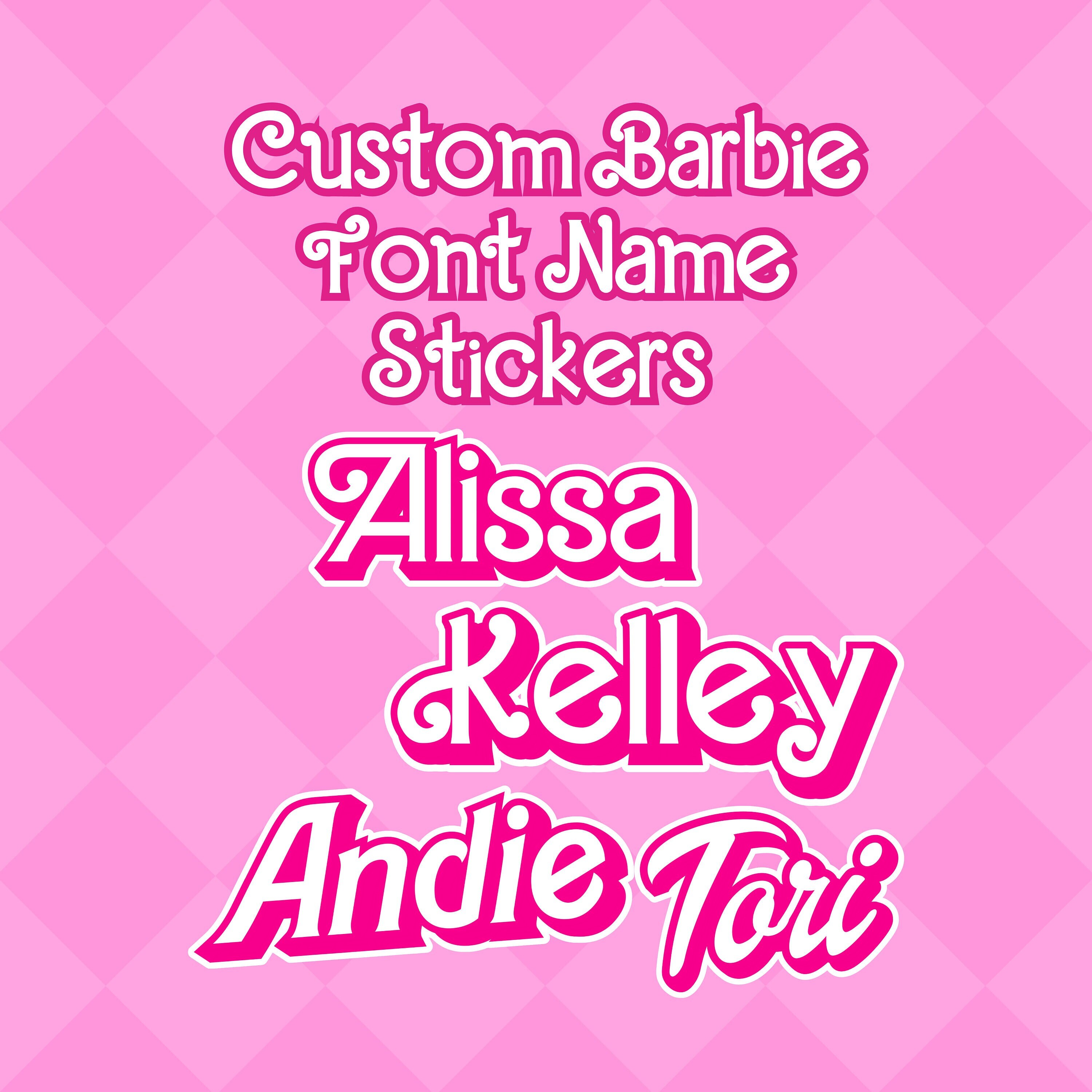 Barbie Name Stickers