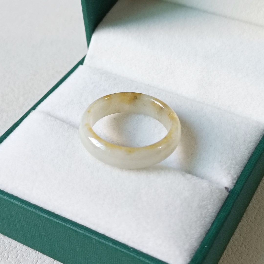 8US Honey Yellow Jade Ring Natural Jadeite Grade A H1824 - Etsy
