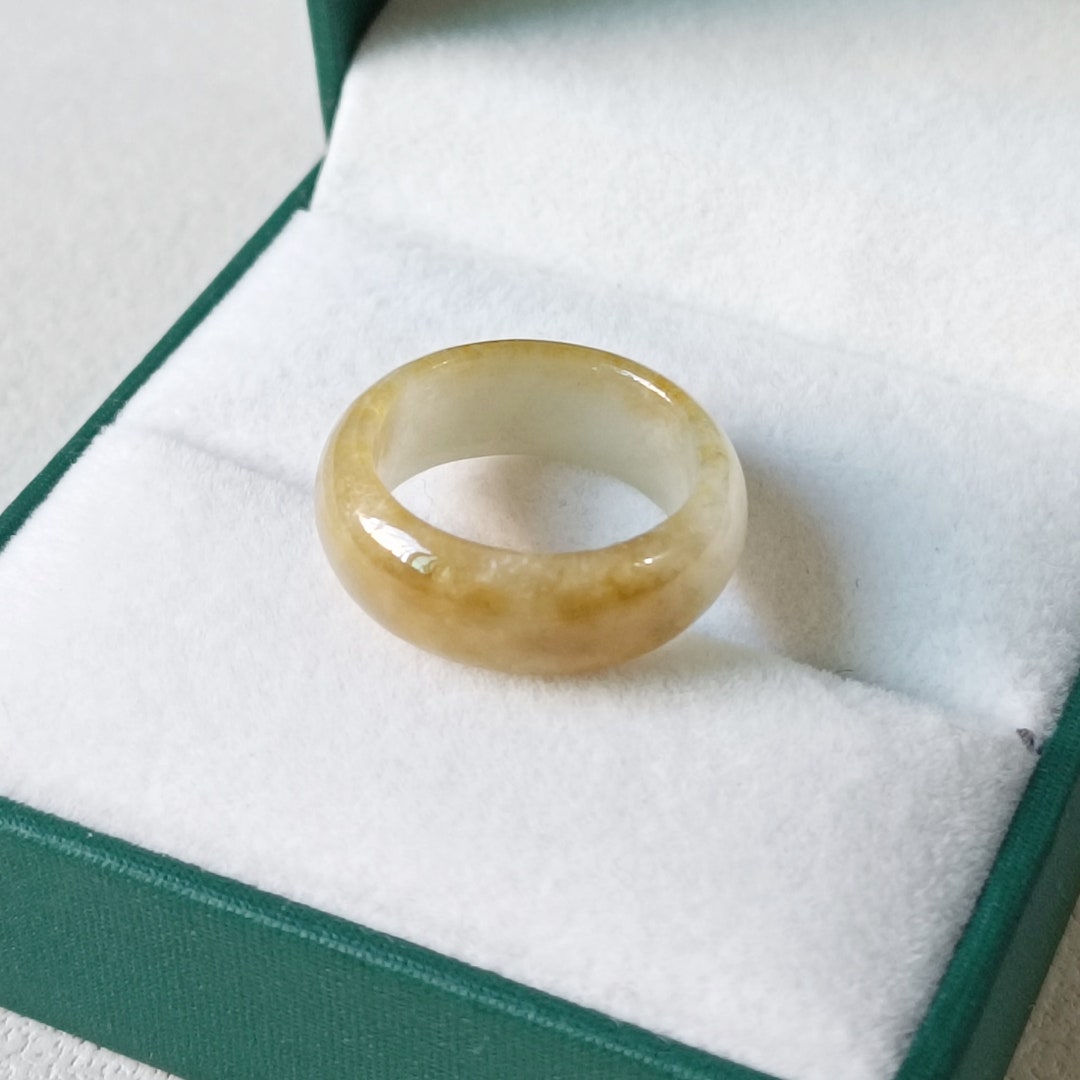 5.5US Honey Yellow Jade Ring Natural Jadeite Grade A H1833 - Etsy