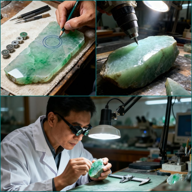 Authentic Flat Jade Ring - Natural Jadeite Ring Grade A - Etsy