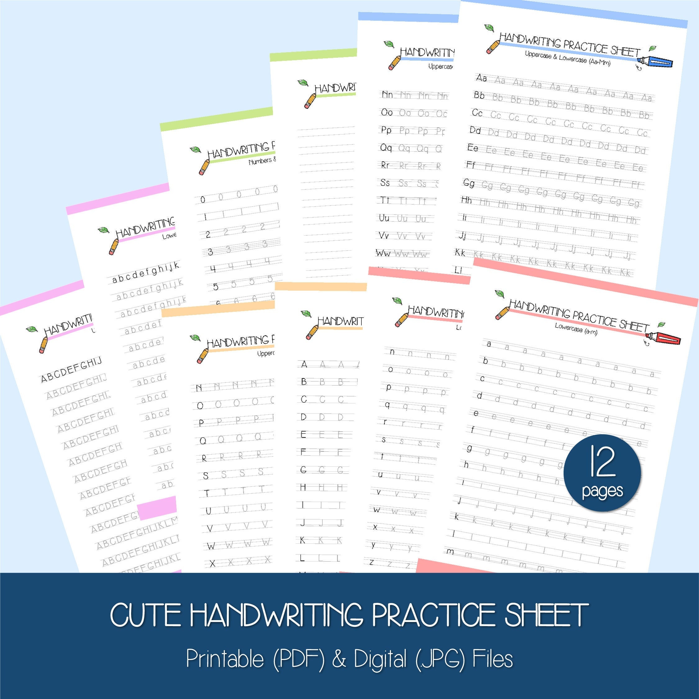 Cute Handwriting Practice Sheets Printable Handwriting Worksheets Hand ...