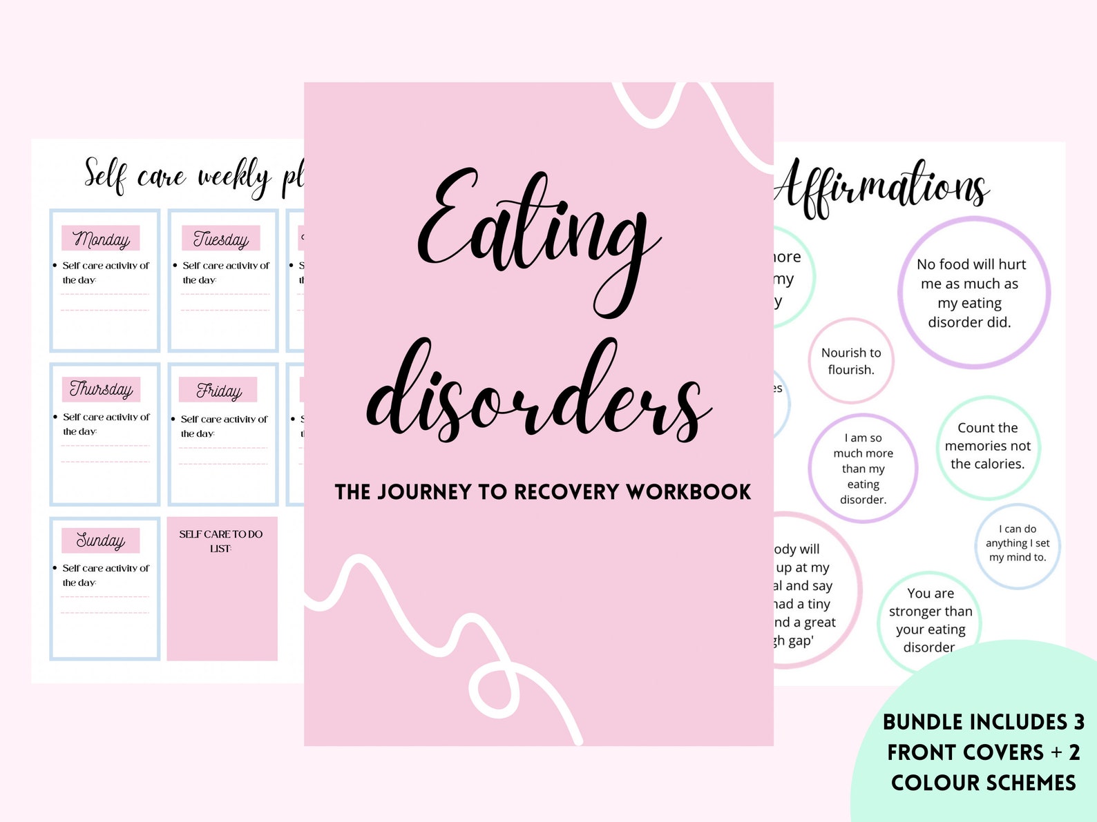 Eating Disorder Recovery Printable: Anorexia Bulimia Self Help Planner ...