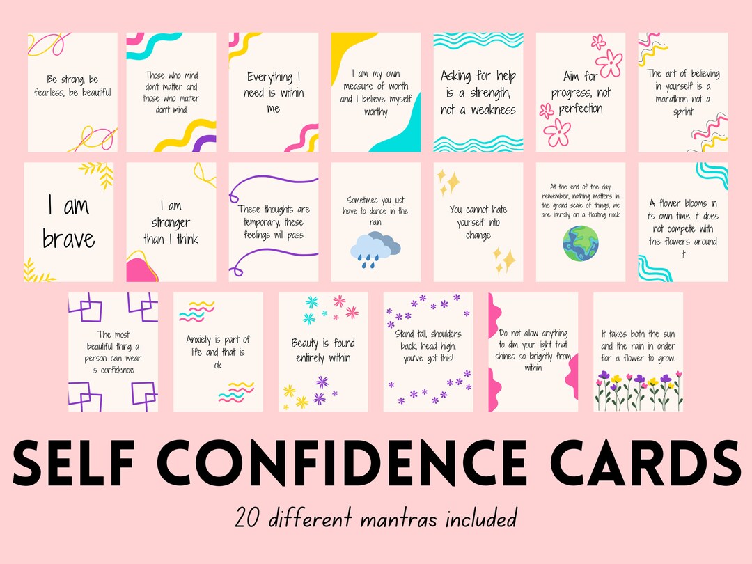 Self Confidence Mantra Cards, Affirmation Cards, Positive Quotes ...